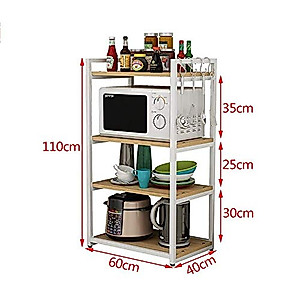 JF-XUAN Kitchen Shelf Microwave Oven Rack 4-layer Kitchen Storage Rack Large Capacity Oven Microwave Oven Rice Cooker Oven Storage Rack Metal Multi-function Open Shelves Large Microwave Oven Rack
