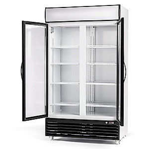 New Procool Refrigeration Glass 2 Door Upright Display Beverage Cooler Merchandiser; 35 Cubic Ft., 45" Wide