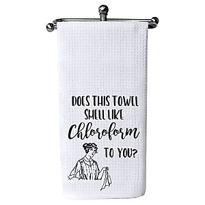 XIKAINUO Does This Towel Smell Like Chloroform to You Waffle Cotton Kitchen Towels, Kitchen Decor Towel Flour Sack Towel Dish Towel for Mom Grandma Friends Christmas New Home Housewarming Gifts