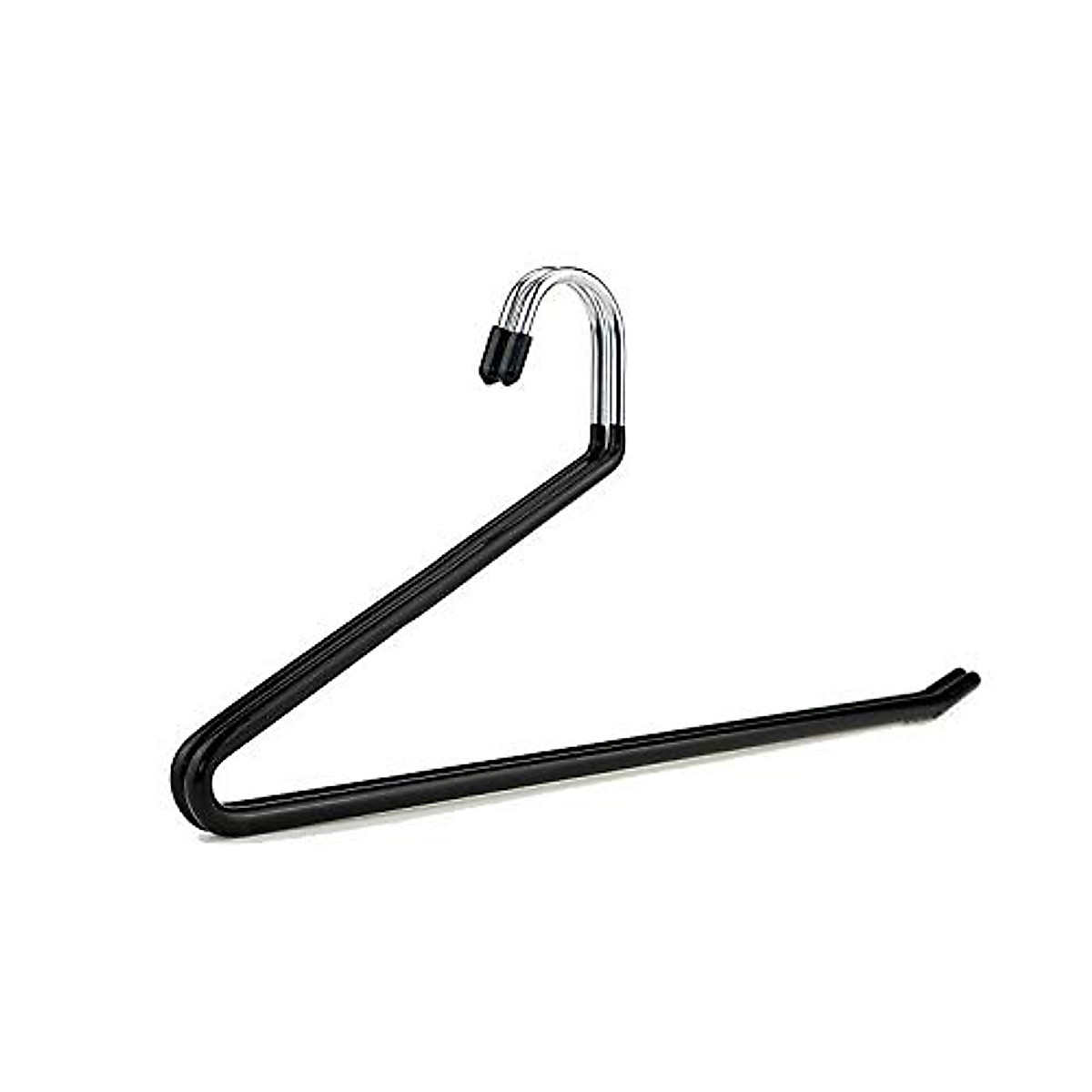 Cicilin Pants Hangers 10 Pack Strong and Durable Anti-Rust Chrome Metal Hangers, Non Slip Rubber Coating, Slim & Space Saving, Open Ended Design for Easy-Slide Pant, Jeans, Slacks