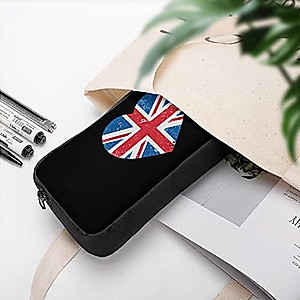 UK Great Britain Retro Heart Flag Pencil Case Pencil Pouch Coin Pouch Cosmetic Bag Office Stationery Organizer