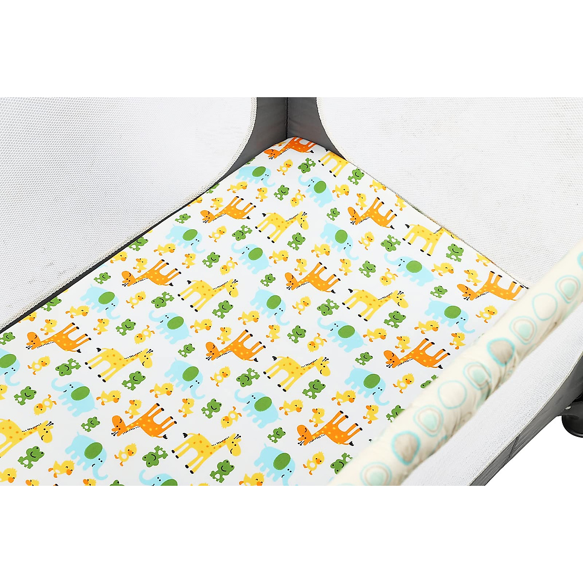 Dinosaur Pack n Play Stretchy Fitted Playard Sheet Set 2 Pack Jersey Knit Ultra Soft Portable Mini Crib Sheets for Baby Boy Girl Elephant Giraffe Frogs by Knlpruhk