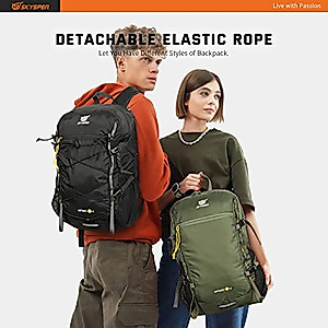 SKYSPER Packable Hiking Backpack 30L Lightweight Daypack Travel Backpacks for Women Men（Green）