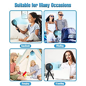 FRIZCOL Stroller Fan for Baby - Portable Fan Rechargeable - Battery Operated Fan(Use for 30Hrs) - Fan for Handheld/Clip On/Car Seat/Desk/Camping
