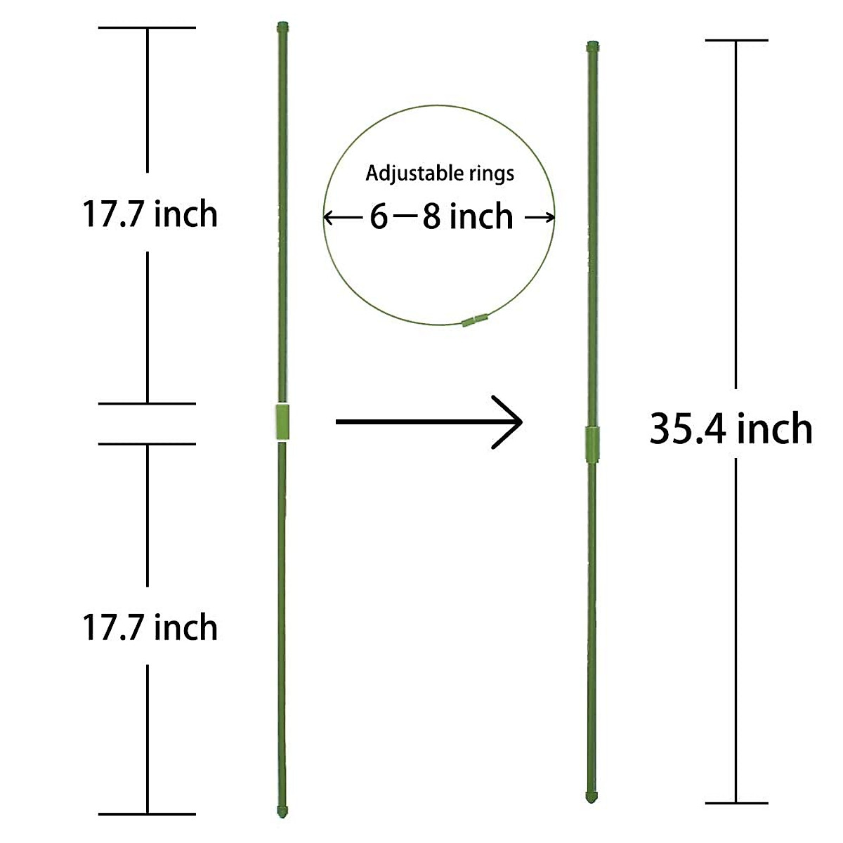 4 Pack Tomato Cages for Garden,Garden Stakes for Plants, Plant Cages with 3 Adjustable Rings,Plant Stake for Supporter Climbing Plants(18 inches,Pack of 4)