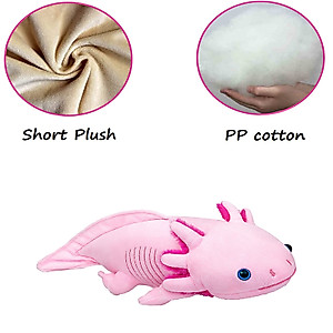 Tiny Heart Axolotl Plush,Stuffed Animal,Lifelike Cute Ambystoma Plush Toy,Gifts for Kids,18 Inches Long
