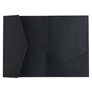 FEIYI 20 PCS Black Tri-fold Laser Cut Wedding Invitation Pockets for 5x7 Wedding Cards Bridal Shower Engagement Quinceanera Invitation