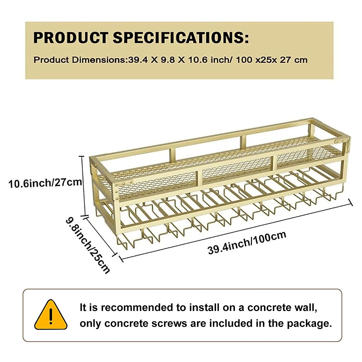 PENGFEI LED Wine Rack Wall Mounted, Industrial Metal Hanging Wine Bottle & Glass Holder, Large Floating Shelves Wine Bottle Organizer Goblet Rack for Home Bar Dining Room Decor