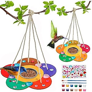 Kids Arts and Crafts Bird Feeders for Outside, 2-Pack DIY Wooden Paint Kits Outdoor Toys for Boys & Girls Age 3-5 4-8 8-12