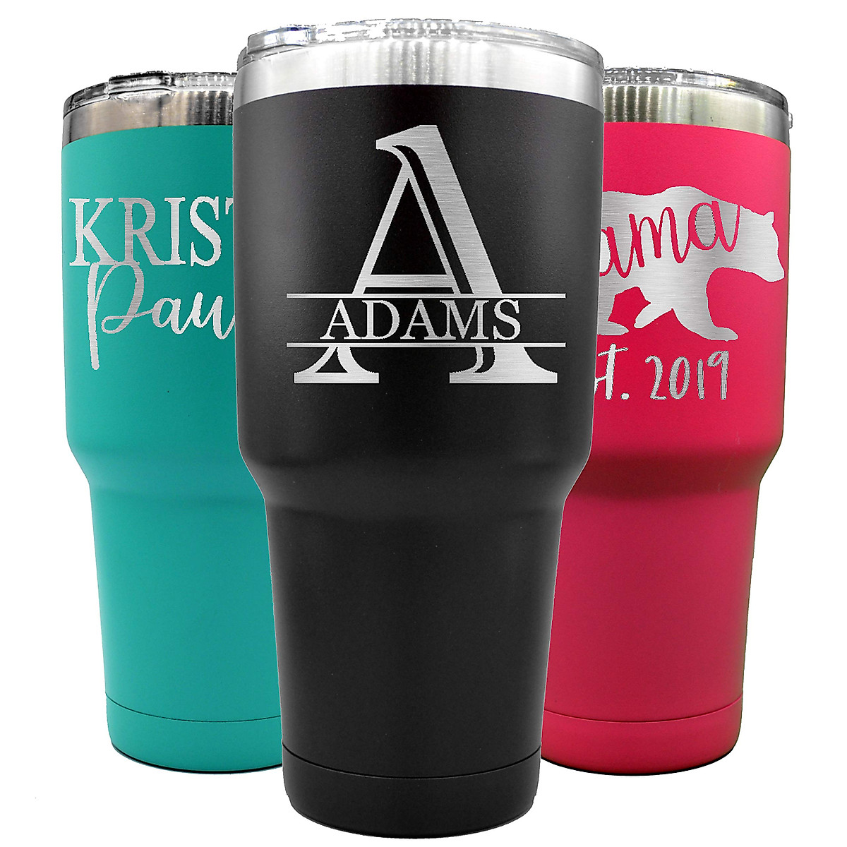 Personalized Tumbler With Lid - 30 oz - Choose Your Design - Vacuum Insulated Travel Coffee Mug - Stainless Steel Double Wall Thermos-custom cups- (Black)