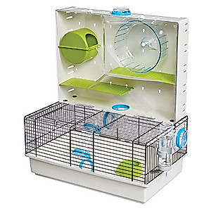 Hamster Cage | Awesome Arcade Hamster Home (White) | 18.11 x 11.61 x 21.26 Inch