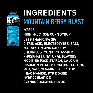 POWERADE, Electrolyte Enhanced Sports Drinks w/ vitamins, Mountain Berry Blast, 20 fl oz (pack of 8)