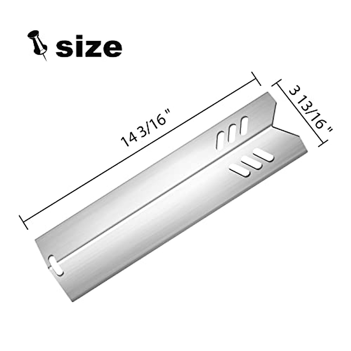 Clivimi Grill Heat Plates Shield for Backyard Grill BY14-101-001-05 BY16-101-002-06,Revoace Gas Grill GBC1690W GBC1705WV GBC1706W GBC1793W,Uniflame GBC1030WRS GBC1134W Stainless Steel Burner Cover 14"
