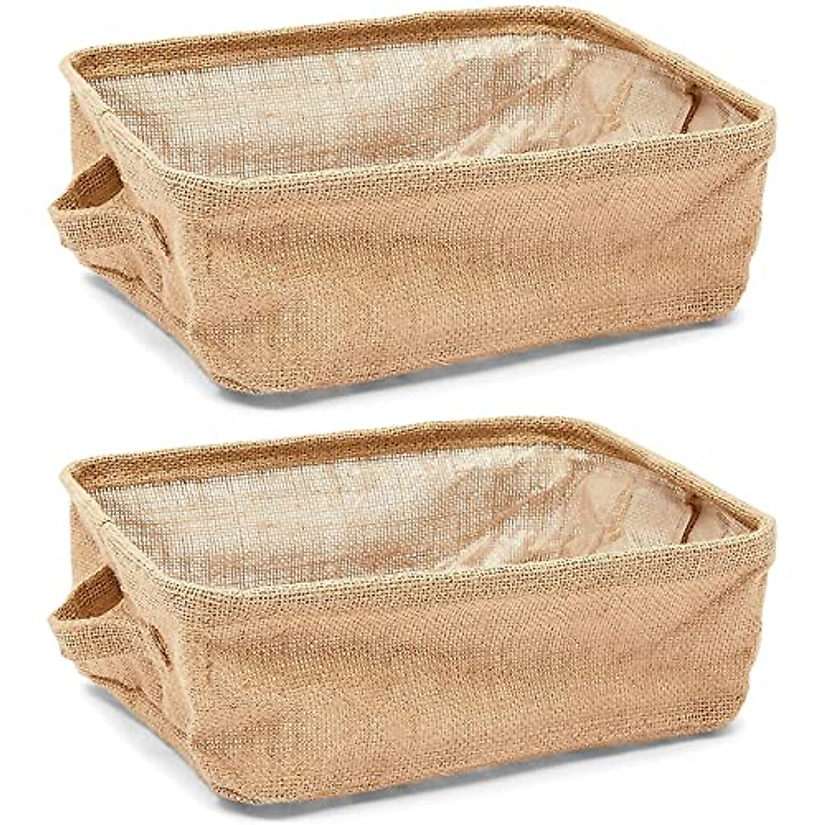 Juvale Foldable Storage Bins, Linen Baskets with Handles for Clothes, Shoes (12.2 x 9.7 x 4 in, 2 Pack)
