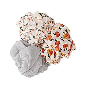 Red Rover Kids Cotton Muslin Swaddle - 47” x 47”- 100% Cotton – Machine Washable – Softer with Every Wash – Playful Designs - Soft, Breathable & Lightweight – Unisex - 3 Pack (Peachy)