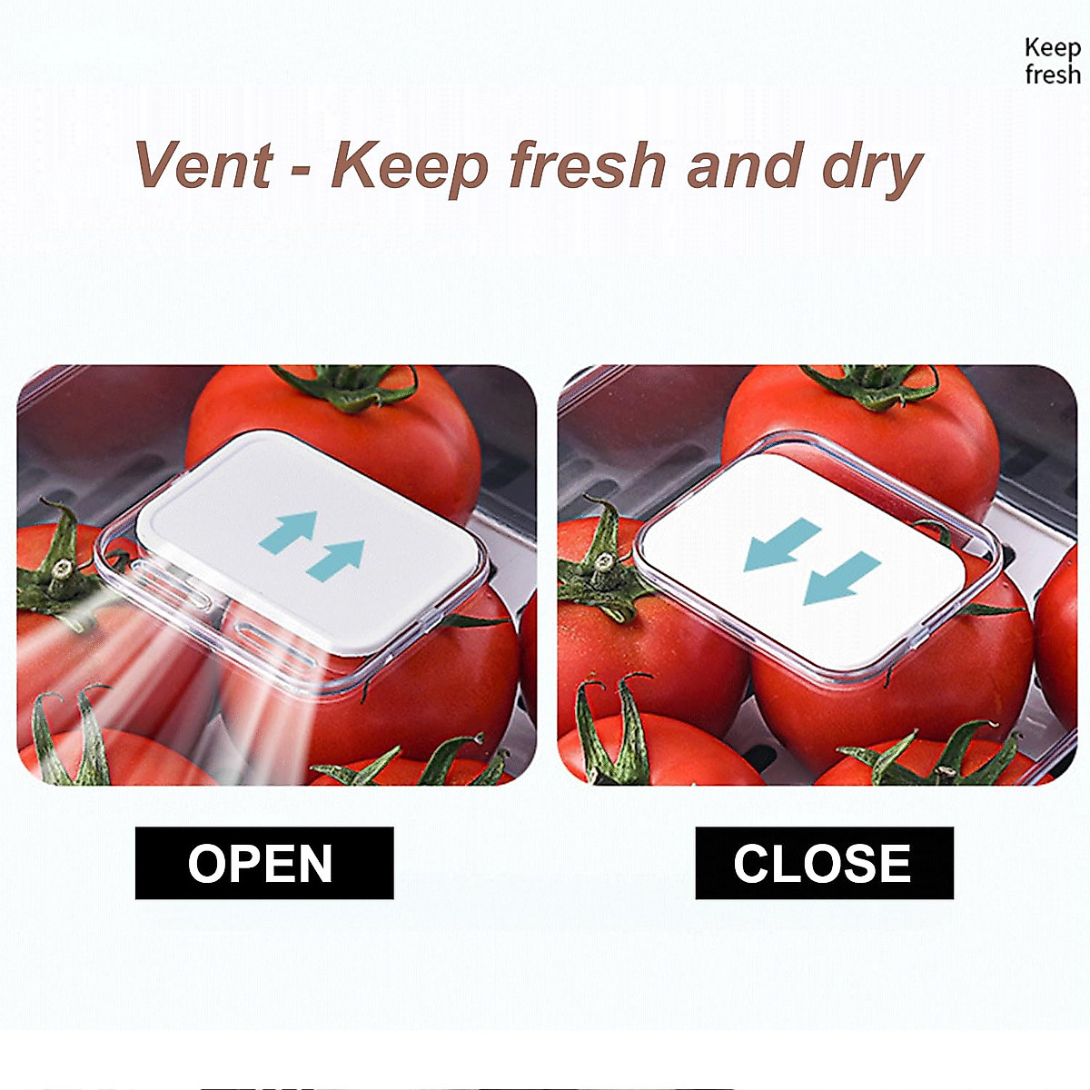 Yatmung Refrigerator Organizer Bin with Ventilation System - Clear pull out fridge storage drawers stackable plastic -Vegetable, deli, freezer, kitchen - Refrigerator Organizing and storage ( 2 Pack )