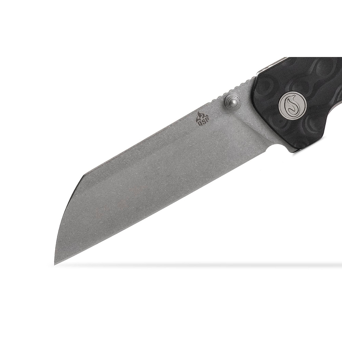 QSP Penguin Titanium Framelock EDC Pocket Knife, Marbled Carbon Fiber Handle, S35VN Steel, Kaviso Exclusive (Stonewashed)