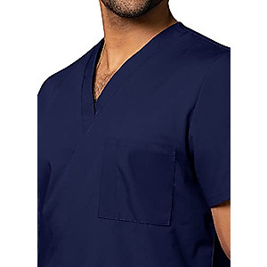 Adar Universal Unisex Scrubs - V-Neck Tunic Scrub Top - 601 - Navy - L