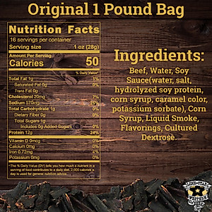 Lone Star Original Flavored Beef Jerky - 1 Pound Resealable Bag - Hickory Smoked Handcrafted Flavor - High Protein Healthy Meat Snack