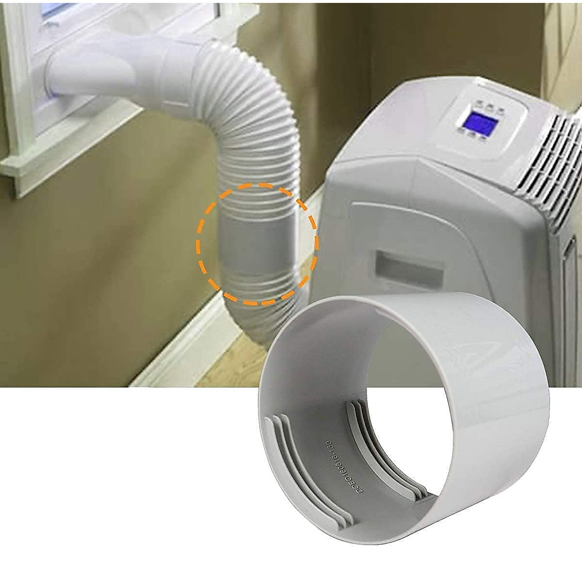 Portable AC Coupler Thread AC 5 inch Air Conditioner Exhaust Hose Coupler/Coupling/Connector, Support Clockwise/Counter-Clockwise Thread, AC Hose Coupler Coupling Extension