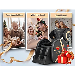 BIADNBZ Chair Zero Gravity Full Body Massage Recliner with Foot Rollers and Heat Therapy Air Pressure System with Remote Control Easy to Use at Office Home Family, Black A