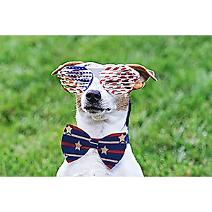 Estivaux 4th of July Ribbons for Crafting, 2.5 Inch ×10 Yard Patriotic Wired Edge Ribbon Blue Natural Burlap Ribbons American Stars Craft Ribbon Bows for Gift Wrapping Independence Day Decorations