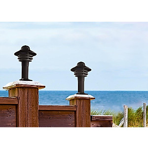 Solus S75TC-LE26C-BK Nautical Post Mount Walkway Light with 4000K Energy Star LED Lamp, Durable Acrylic Clear Lens, Fade & Rust Resistant, UL Listed, Fits 3" Diameter Posts, 10" H x 10 1/16" D, Black