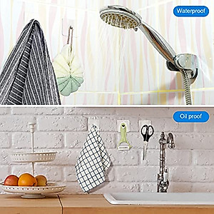 Self Adhesive Nails Wall Picture Hangers Without Nails Wall Hooks for Hanging 13.5 lbs Reusable Clear Wall Hangers Heavy Duty Sticky Hooks Seamless Reusable Hook for Bathroom Shower(20 Pieces)
