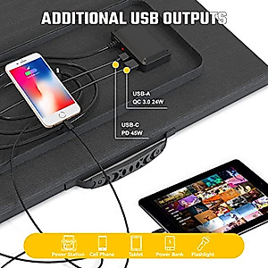 Togo POWER 120W 18V Portable Solar Panel for Jackery/ECOFLOW/BLUETTI/Anker Power Station, IP65 Waterproof Foldable Solar Panel with USB QC3.0 and USB-C for Phones Tablets, Camping, RV, Off Grid