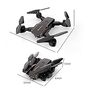 FPV Camera Drone, 1080P HD Quadcopter with Altitude Hold Headless Mode, 2.4GHz Foldable Drones with One Button Start, Speed Adjustment (Black)