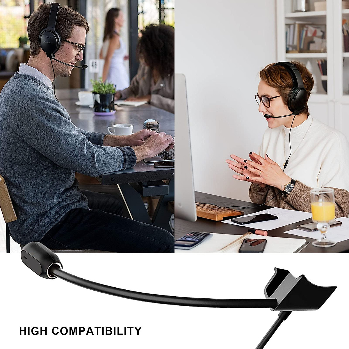 Koffmon QC35II Boom Microphone Cable Upgrade Replacement Cord with Mic Mute Control Auxiliary Cable Compatible with QuietComfort 35&QC35 II Headphones for PS4 Xbox One PS5-4ft