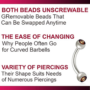 3Pcs 16g 16 gauge 1.2mm 3/8 10mm steel eyebrow lip piercing curved barbell tragus rings jewelry BBKU