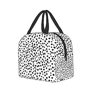 HIZUWKY Black Polka Dots Lunch Box Insulated Lunch Bag for Kids Girls Boys Women men Reusable Lunch Tote Bag for School Work Picnic Travel