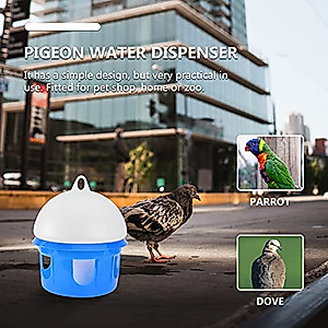 Pigeon Waterer Birds Water Feeder- Pigeon Water Dispenser, Automatic Bird Feeder for Cage, Bird Drinker Feeding Supplies for Pigeon Parrot ( 6.5L, White and Blue ) Bird Water Dispenser