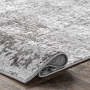 nuLOOM Jade Faded Abstract Area Rug, 5x8, Light Grey