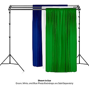 Julius Studio 10 x 9.6 feet (W x H) Triple Crossbar Backdrop Stand, 3 Cross Bars Easy Length Adjustable Background Support System Kit for Photography, Video, Party, Event, JSAG667