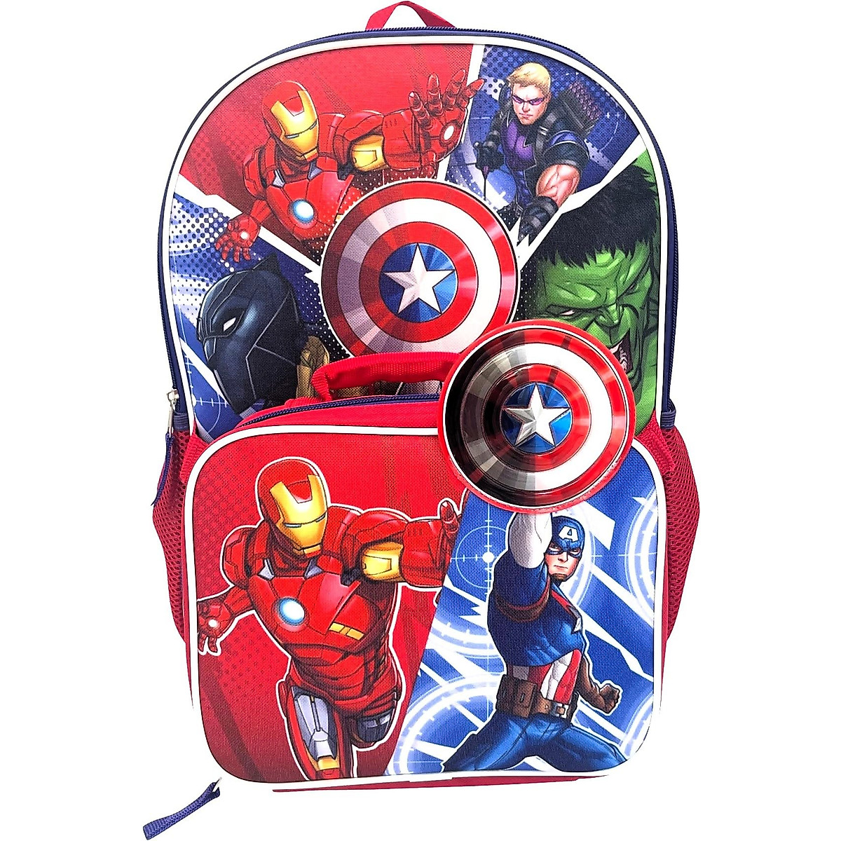 Fast Forward Kid's Licensed POP-OUT 16" Backpack With Lunch Box Combo Set (Avengers)