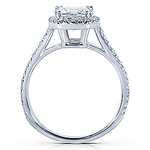 Kobelli Moissanite and Lab Grown Diamond Halo Engagement Ring 1 1/3 CTW 14k White Gold (GH/VS, DEF/VS), 9