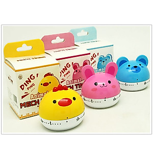 Golandstar Cute Cartoon Animal Timers Mini 55 Minutes Mechanical Kitchen Cooking Timer Clock Loud Alarm Counters (Green Frog)