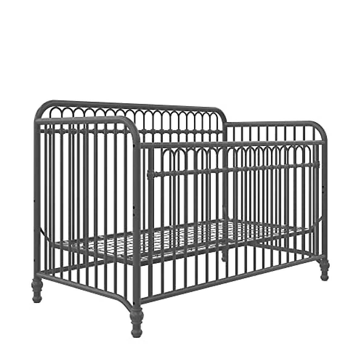Little Seeds Raven 3-in-1 Convertible Metal Crib, JMPA Certified, Gray