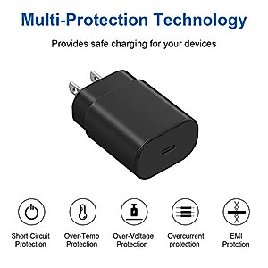 Type C Charger 2-Pack, 25W Super Fast Charger Type C Charging Block for Samsung Galaxy S23/S22/S22 Ultra/S21/S21+/S20/S20+/S10E/Note 20 Ultra/Note 10/Z Fold 3 with 6FT C to C Android Charger Cable