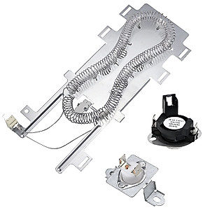 8544771 Dryer Heating Element Fit for Whirlpool Kenmore Maytag 8557403 High Limit Thermostat 8318314 Thermal Fuse 280148 Thermal Cut Off Kit replacement for wp8544771 AP6013115 PS11746337 By puxyblue