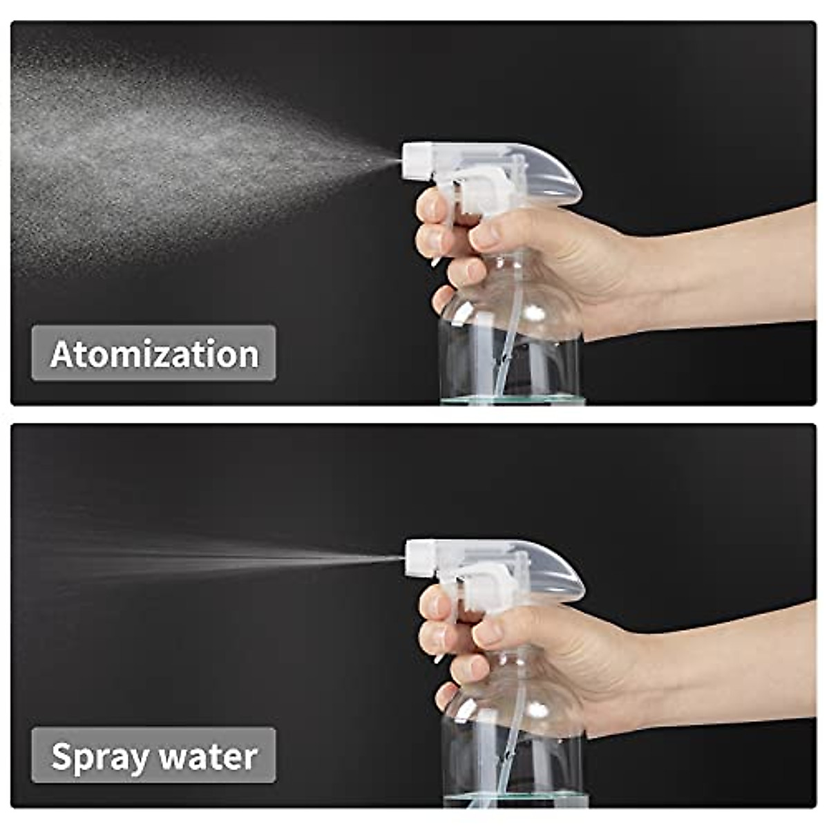 HOMBYS Empty Clear Glass Spray Bottles with Silicone Sleeve Protection - Refillable 17 oz Containers for Cleaning Solutions, Essential Oils, Misting Plants - Quality Sprayer - 3 Pack