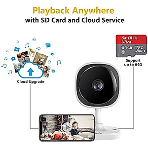 Wireless Security Camera 1080P,180 Degree Panoramic Camera with Motion Detection,Night Vision,Two-Way Audio,Home Security WiFi IP Camera for Office/Baby/Nanny/Pet Monitor (White-2 Pack)