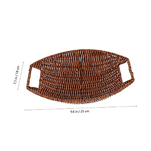 Angoily Rattan Weaving Storage Basket Fruit Bread Snack Woven Basket Simulated Rattan Elegant Decorative