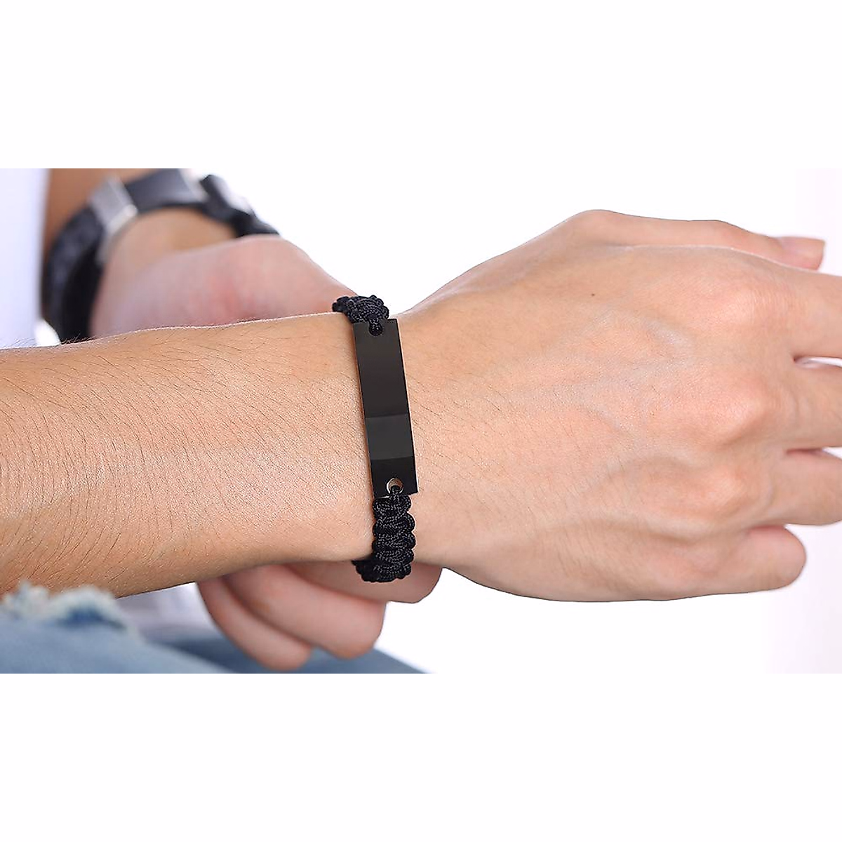 MPRAINBOW Custom Personalized Morse Code Secrect Message Adjustable Handmade Braided Link Bracelet for Men Women Fantastict Gift For Mom Dad Daughter Son Lover Friends