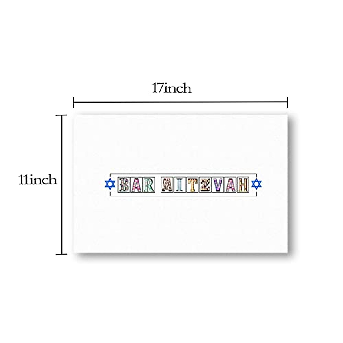 Bar Mitzvah Birthday Party Decorations Signature Card Supplies Or Creative Gifts - Bar Mitzvah Sign In Board Guest Book 11x17 Inch“Unframed” Wall Art Poster Birthday Keepsake Sign For Boy Girls