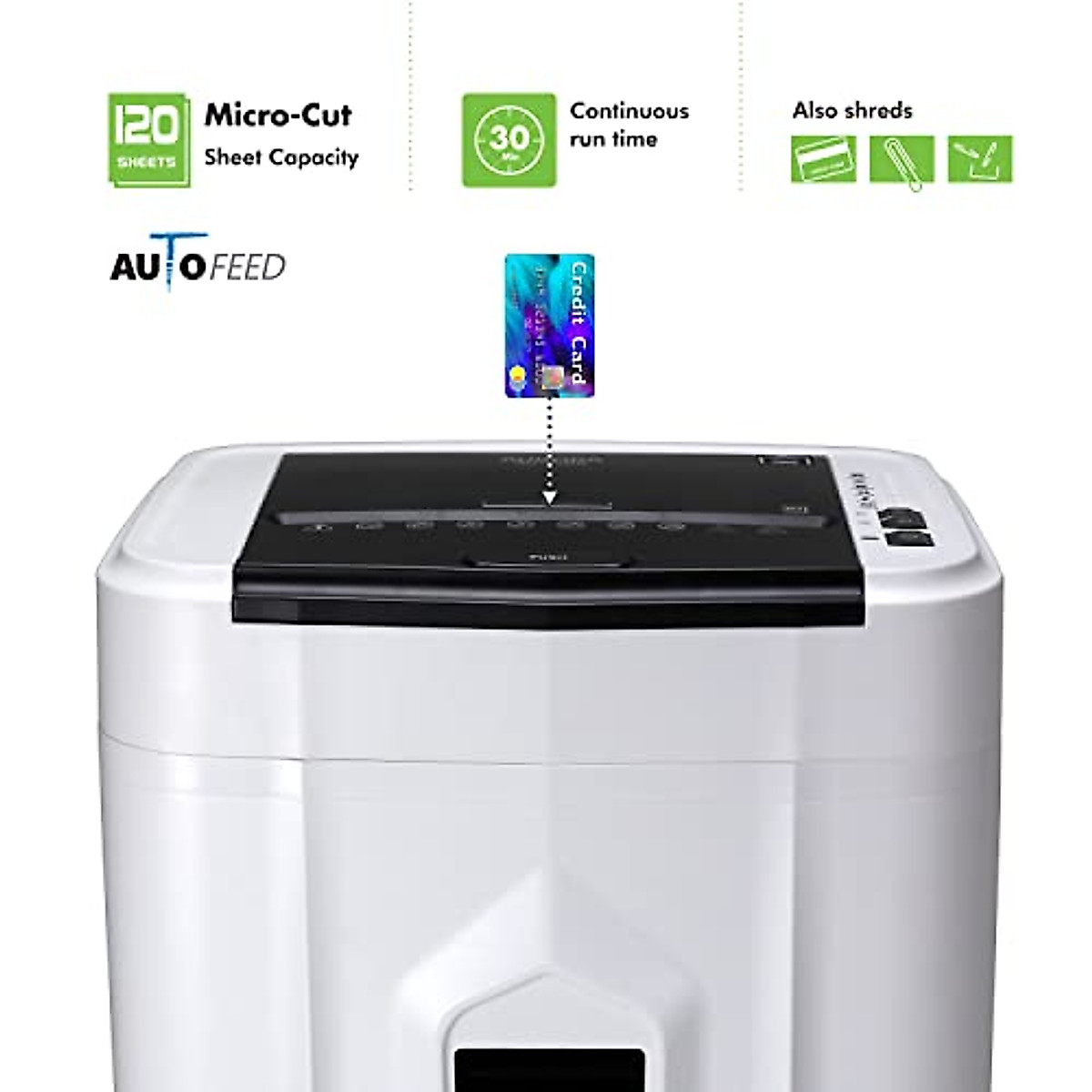 Aurora AU120MB 120-Sheet Auto Feed High Security Micro-Cut Paper Shredder / 30 Minutes (White/Black)