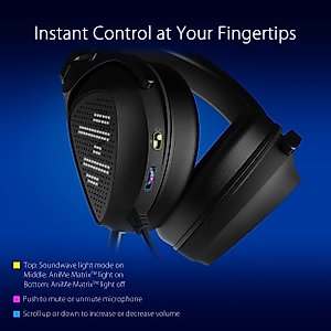 ASUS ROG Delta S Animate Gaming Headset | Customizable AniMe Matrix LED Display, AI Noise-Canceling Mic, Hi-Res ESS 9281 Quad DAC, Lightweight, USB-C, For PC, Mac, PS5, Switch and Mobile Devices,Black