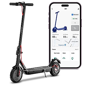 MoNiBloom E Scooter 19 Mph & 16 Mile Range, 8.5" Solid Tires Electric Kick Scooter w/Maximum Grade Climb of 15%, Cruise Control, IP4 Waterproof Load 330lbs Folding Commuting Scooter for Adults & Teens